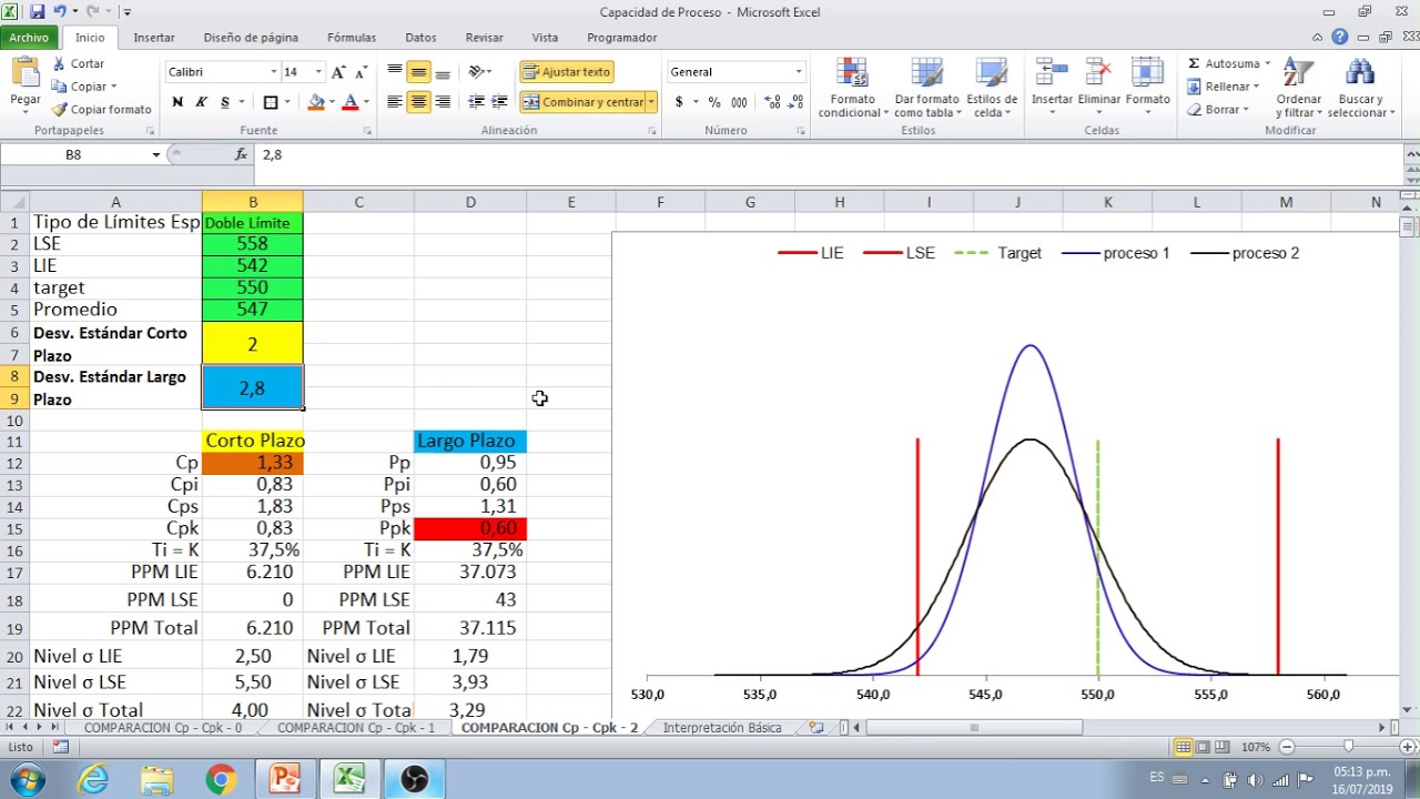 Calcular Indicadores de Capacidad de Proceso Cp Cpk - YouTube