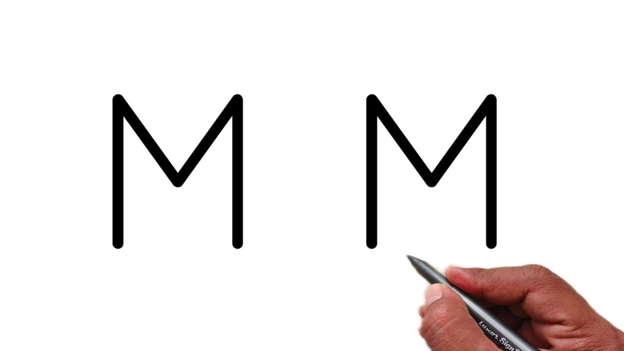 How To Draw Beautiful Drawing From M Letter | Easy M letter Design ...