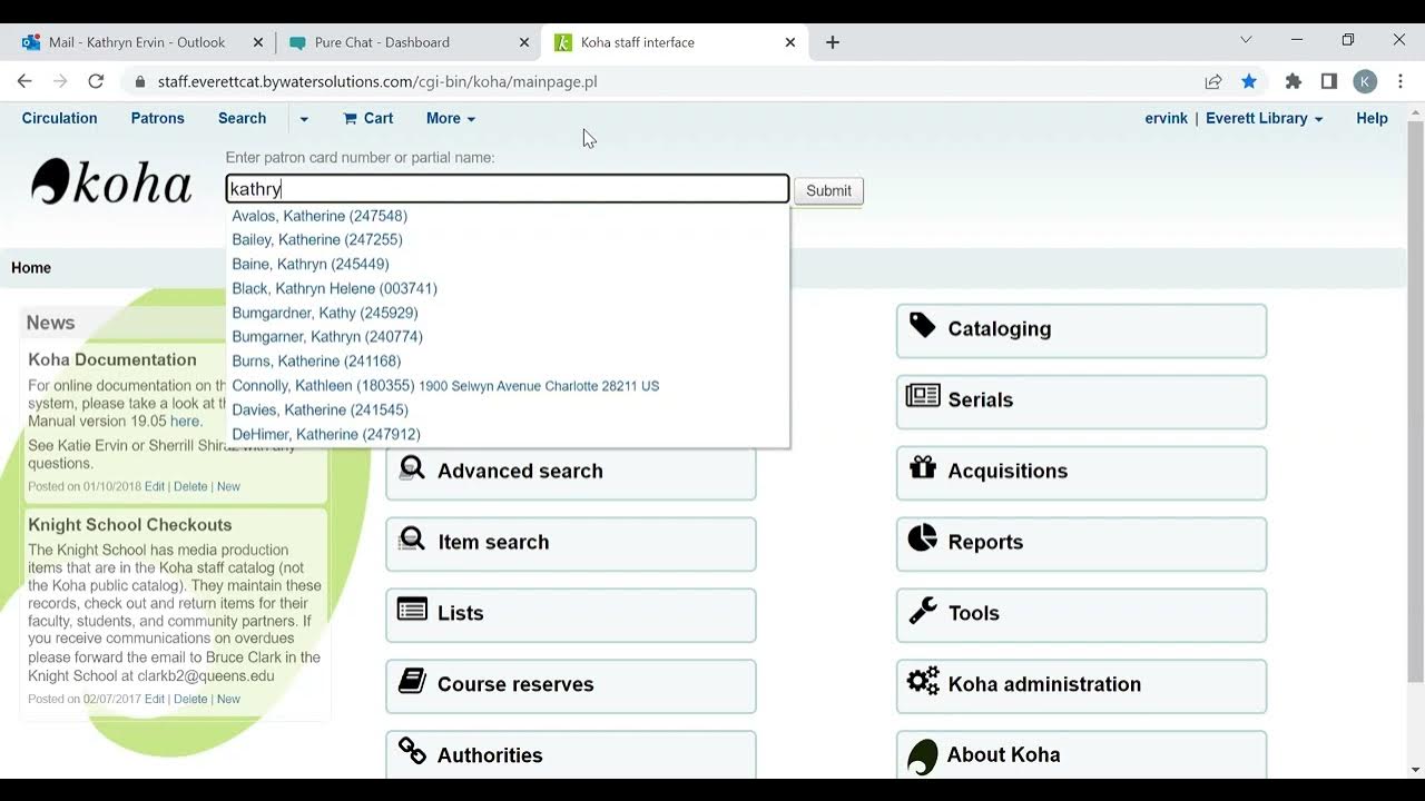 How to Check Out Books in Koha - YouTube