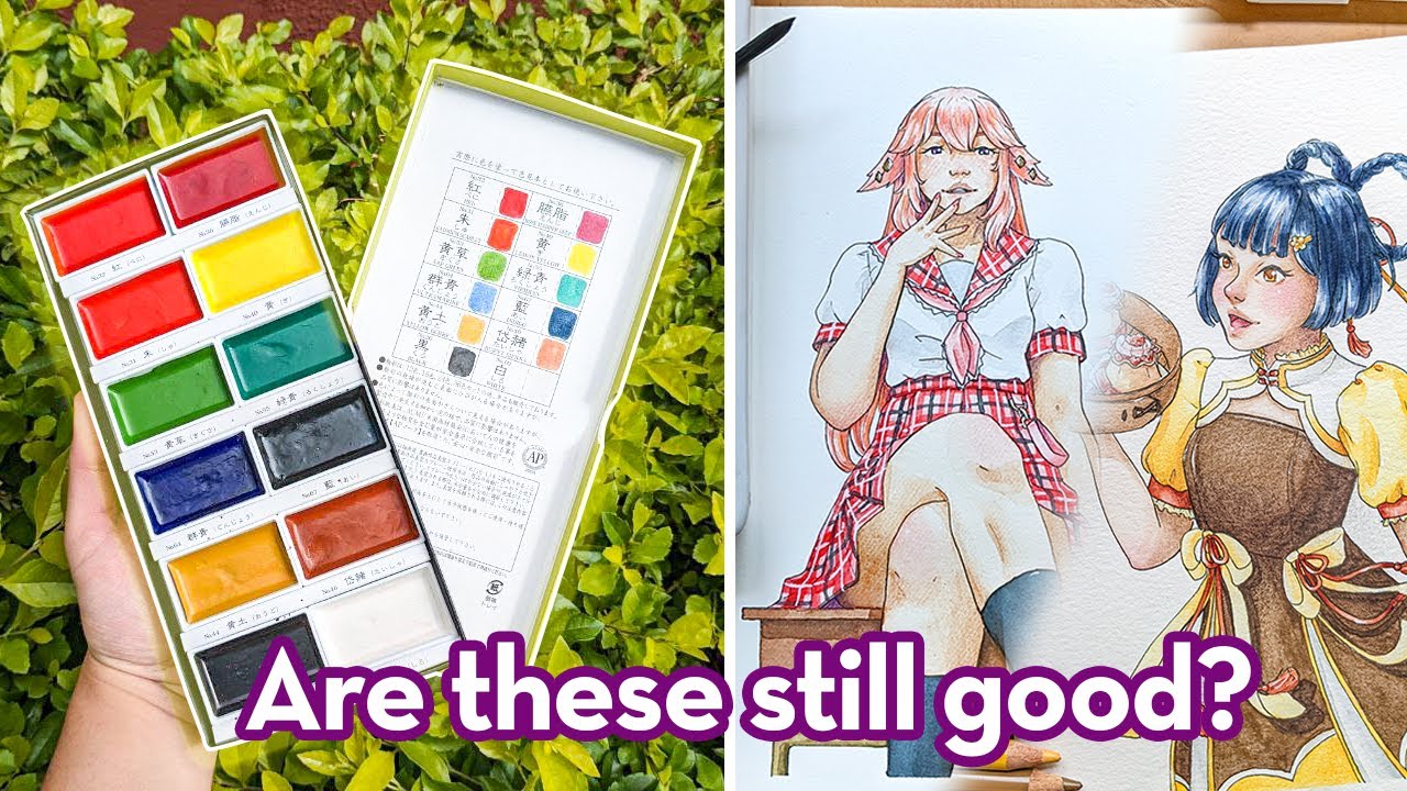 I'm late to the game | Playing with Kuretake Gansai Tambi for the first ...