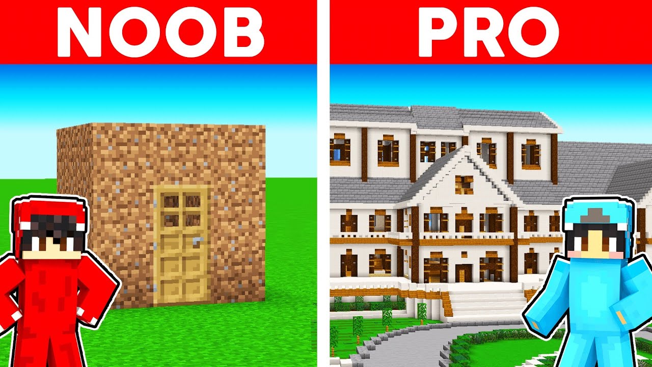 Minecraft NOOB vs PRO MANSION Build Battle Challenge - YouTube