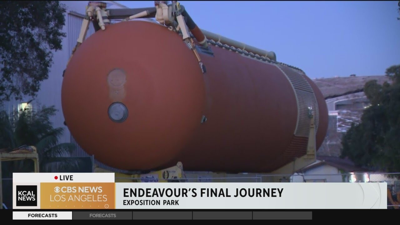 Retired space shuttle tank makes final journey - YouTube