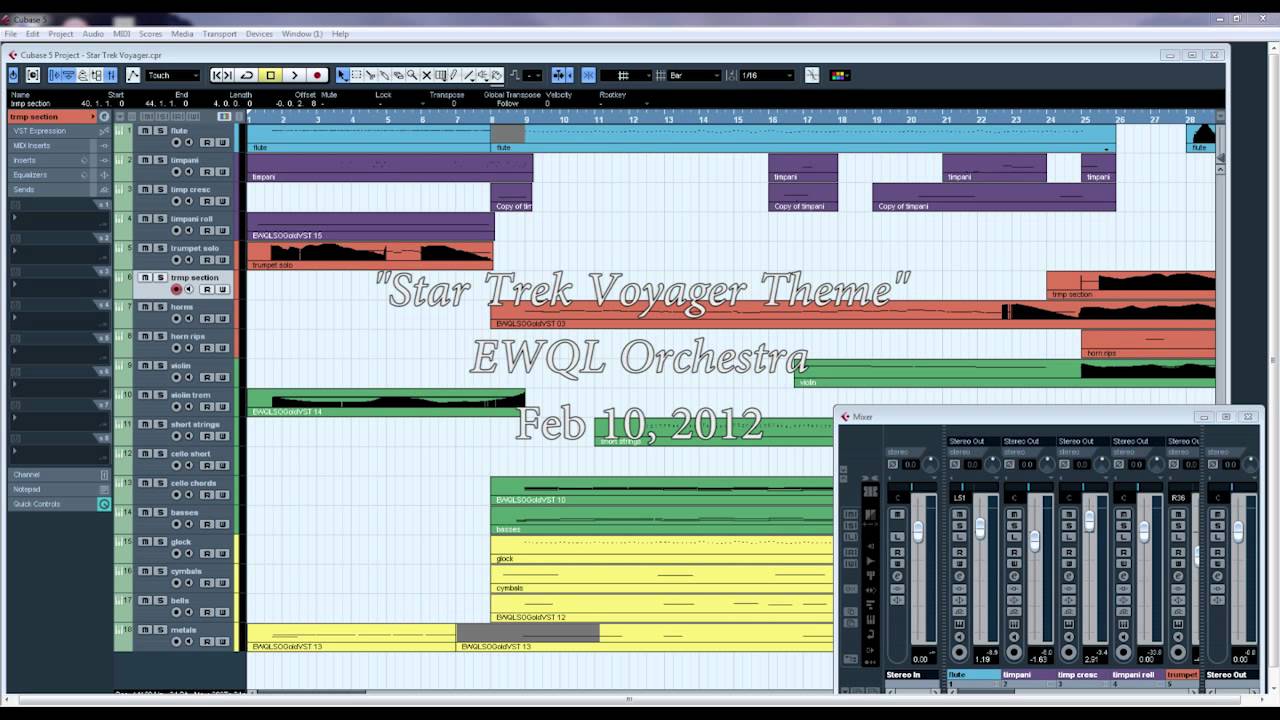 Star Trek Voyager Theme - Cubase (EWQL Orchestra) - YouTube