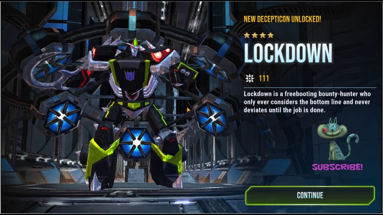 Transformers Earth Wars Unlock DECEPTICON LOCKDOWN 4 STARS - YouTube