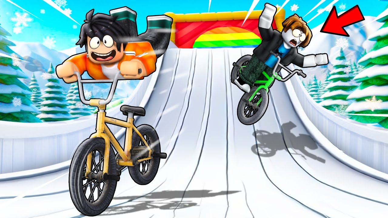 Ice MEGA RAMP Challenge In BIKE OBBY Roblox !! - YouTube