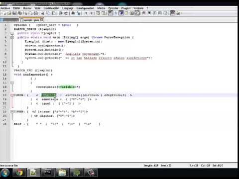 Estructura Basica en javacc - YouTube