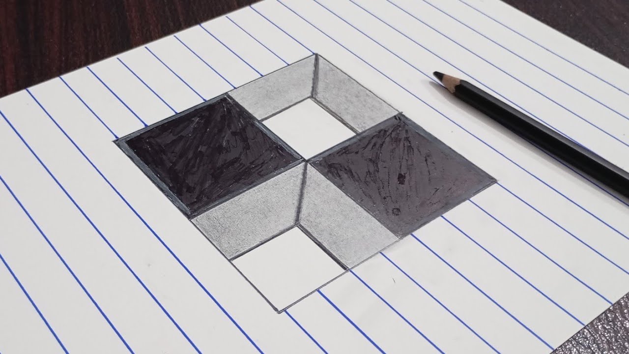 3D Drawing easy || Optical illusion 😱 || Step by step tutorial - YouTube