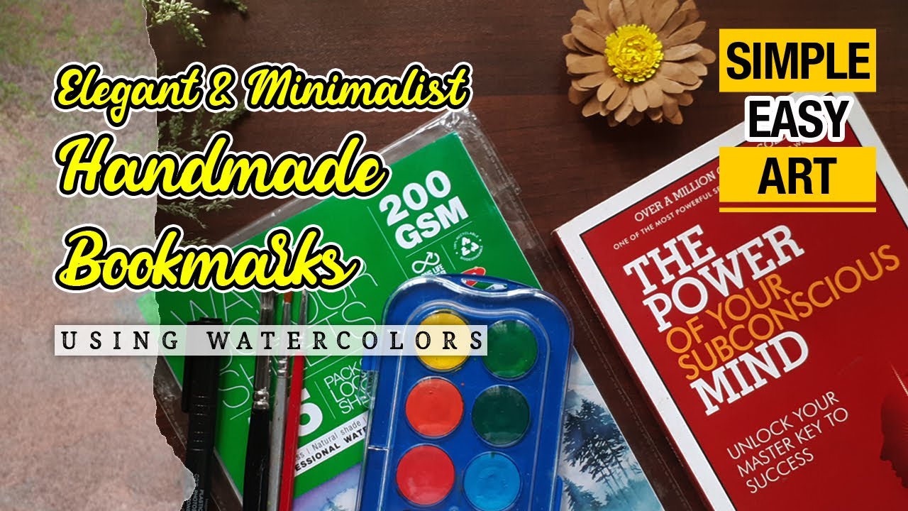 Elegant & Minimalist Bookmark Ideas | DIY | Water Color | Beginners ...