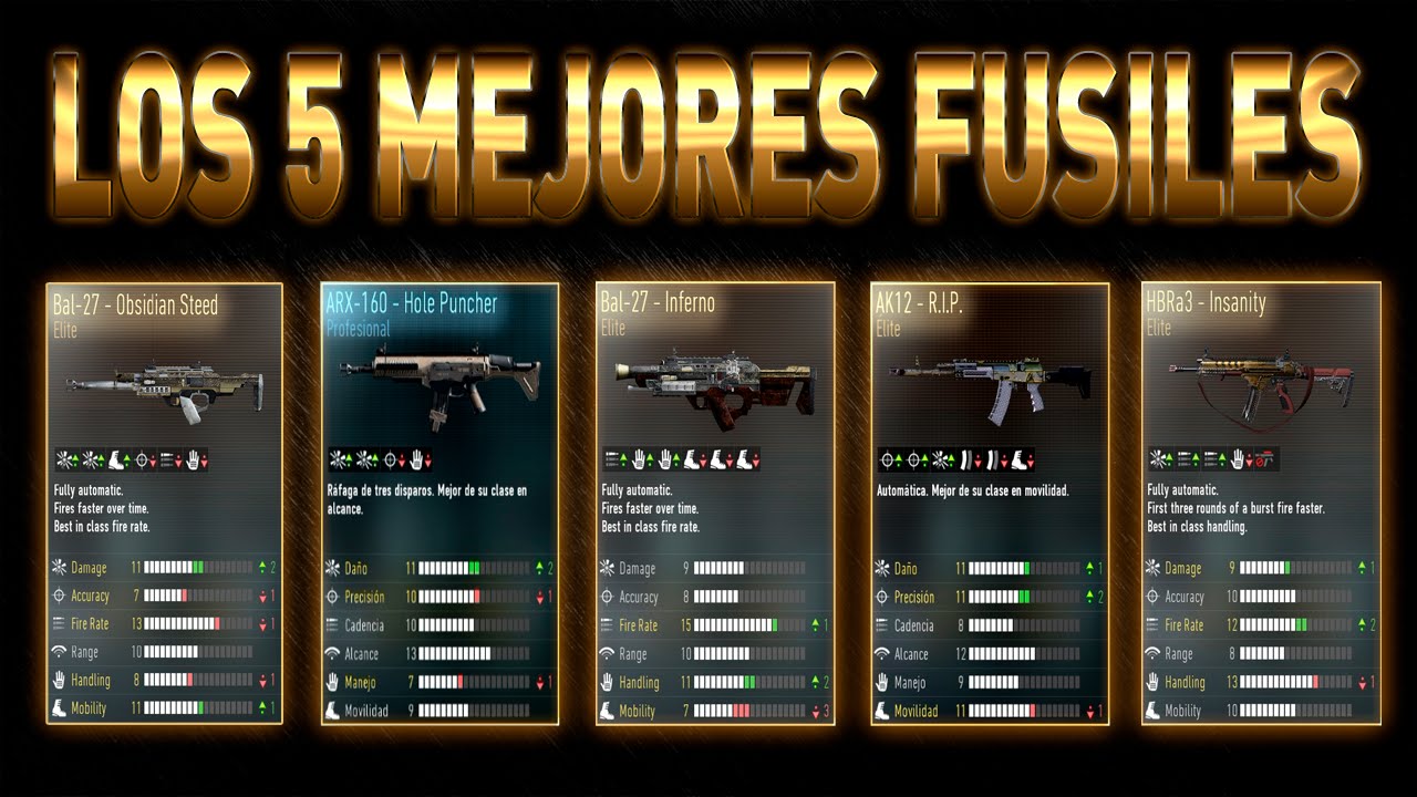LOS 5 MEJORES FUSILES DE ASALTO EN ADVANCED WARFARE - SOKI - YouTube