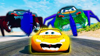 Lightning McQueen vs McQueen Gigantic Spider-Legged Cha... | Doovi
