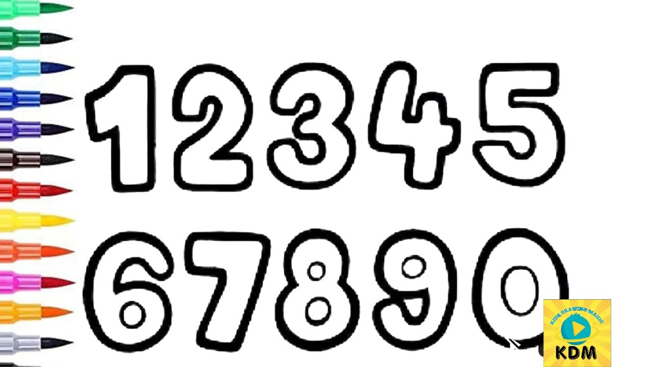 LEARN NUMBERS| DRAWING NUMBERS | NUMBERS COLORING | STEP BY STEP | KIDS ...