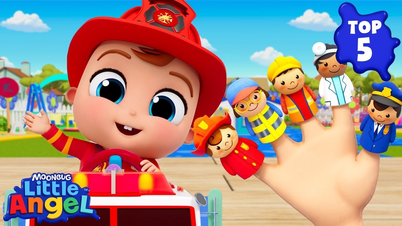 Top 5 Finger Family Songs | Little Angel Kids Songs & Nursery Rhymes ...