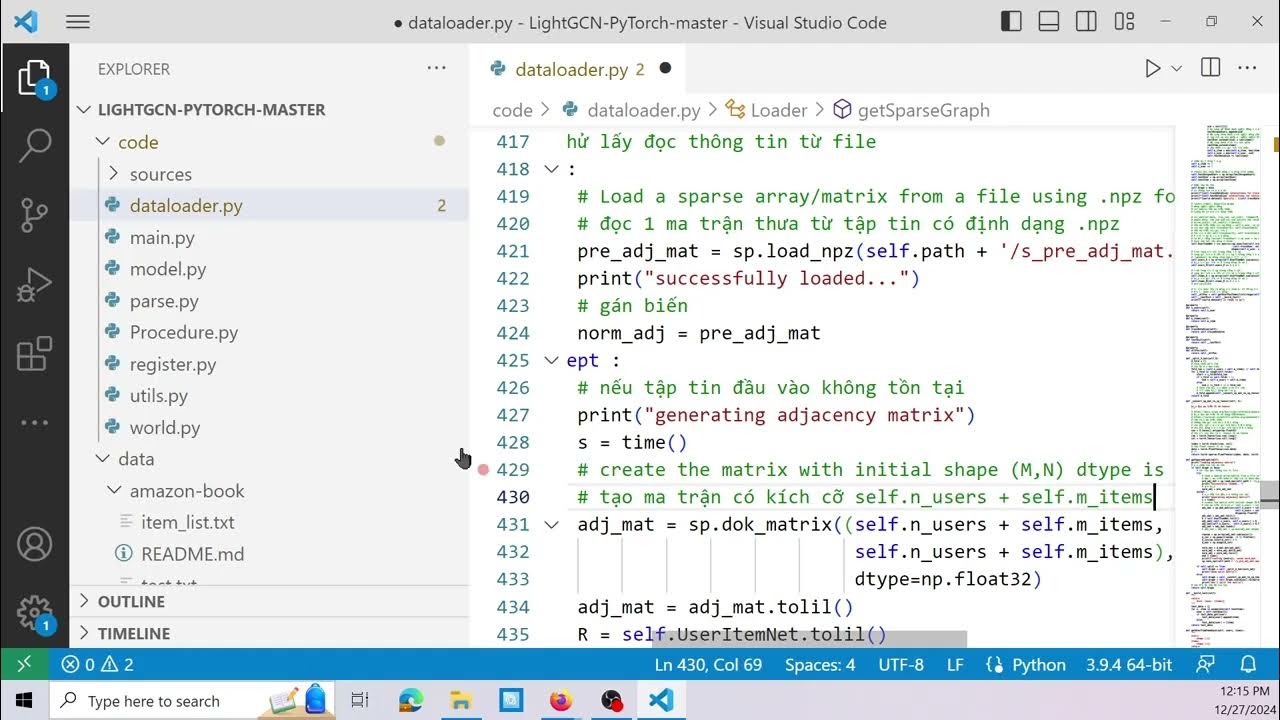 Ghi chú p3 dataloader.py mã nguồn Pytorch LightGCN , Khai phá Web, Web ...