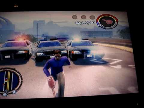 Saints Row 2 Police Chase.. Car vs foot - YouTube