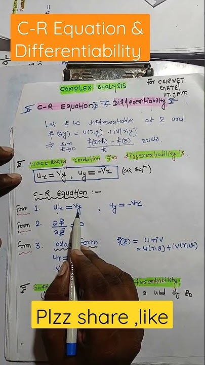 #C-R equation #differentiability#Complex Analysis#CSIR NET#GATE#IIT-JAM#IIT-JEE. - YouTube