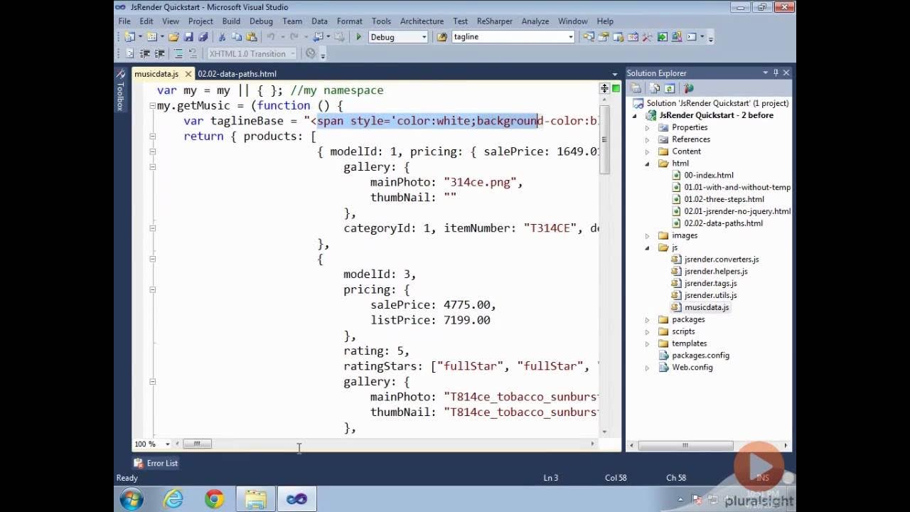 Create custom templates with JsRender Data Paths | Pluralsight - YouTube