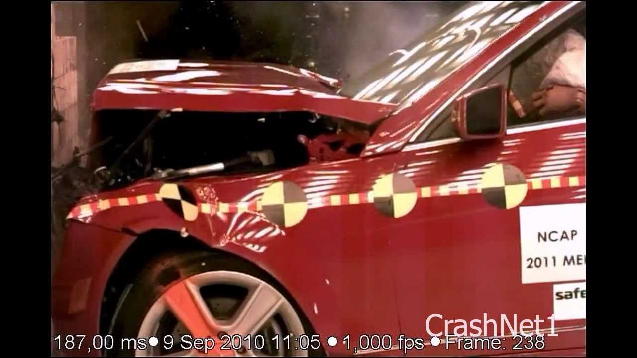 Mercedes C-Class | 2011 | Frontal Crash Test | NHTSA High Speed Camera ...