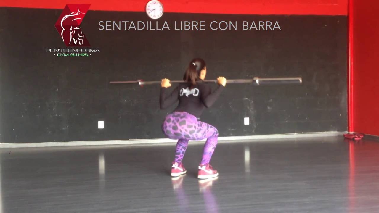 SENTADILLA LIBRE CON BARRA - YouTube