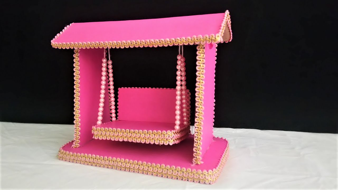 How to make Cardboard Swing / Jhoola / DIY Swing making at home ...