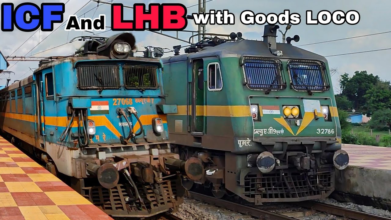 Freight Loco pulling Passenger trains at Full Speed with Durg Puri Exp ...