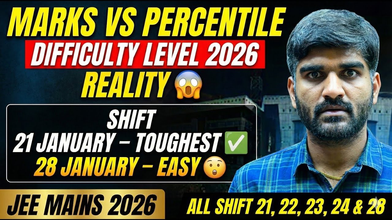 JEE Mains 2026 Marks vs Percentile 21,22,23,24 & 28th JANUARY😱 Attempt ...