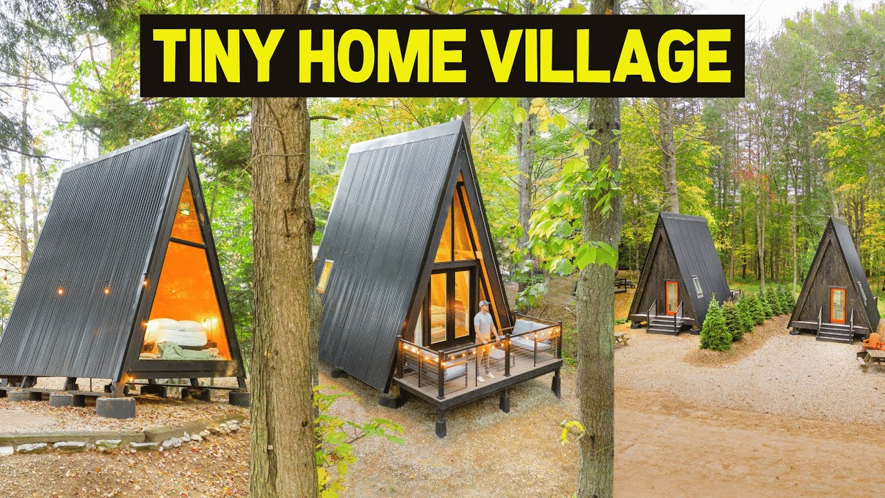 TINY HOME A-FRAME CABIN VILLAGE! (Full Airbnb Tour Of 20+ Cabins) - YouTube