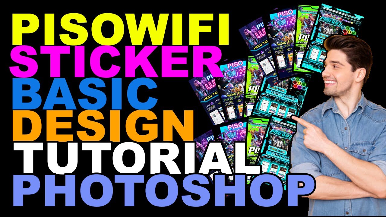 PISOWIFI STICKER BASIC DESIGN TUTORIAL FOR BEGINNERS GAMIT AY PHOTOSHOP ...