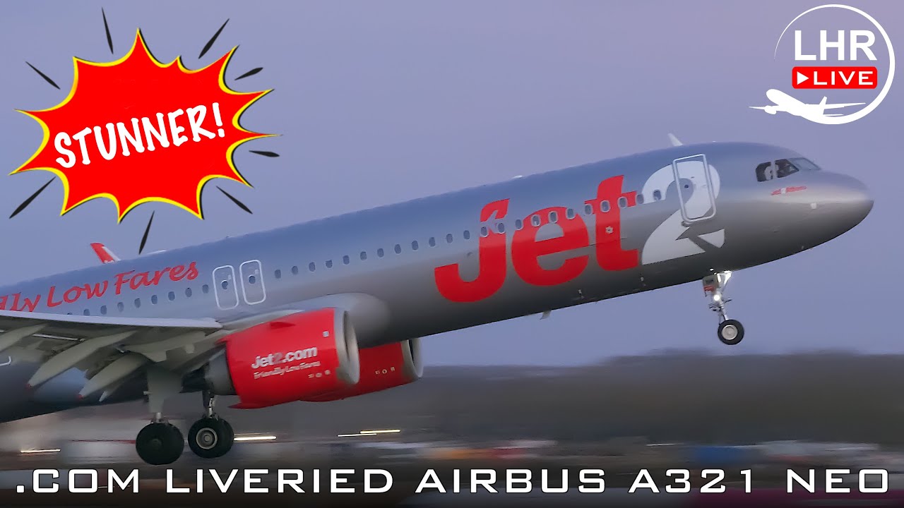 😍 Jet2 A321neo LOOKS AWESOME IN THE SILVER/RED '.COM' LIVERY! - YouTube