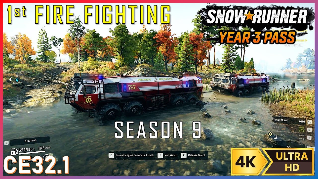 FIRE FIGHTING! Snowrunner Season 9 | 4K Realistic Graphics| Putting Out ...