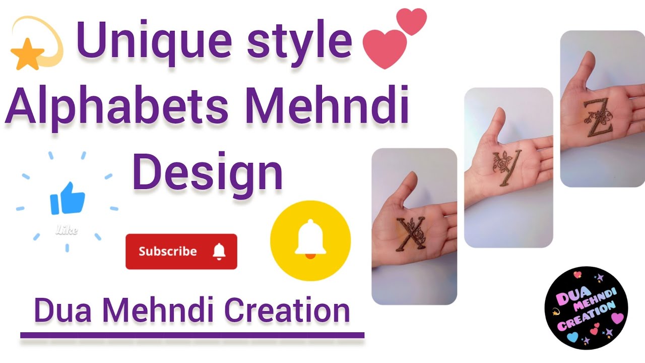 Unique style Letter Mehndi design😍Letter Mehndi tattoos | Name Mehndi ...