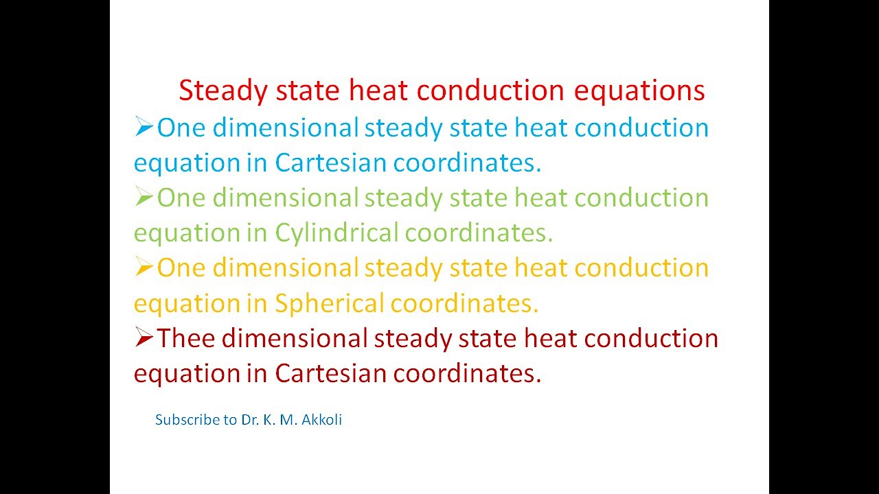 One dimensional heat conduction equation - YouTube