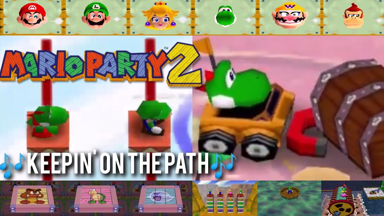 Mario Party 2 "Keepin' on the Path" minigames - YouTube