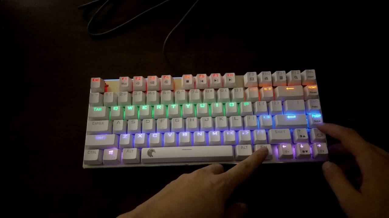 E-Element Z-88 81keys Rainbow Backlit Mechanical Keyboard test led, led ...