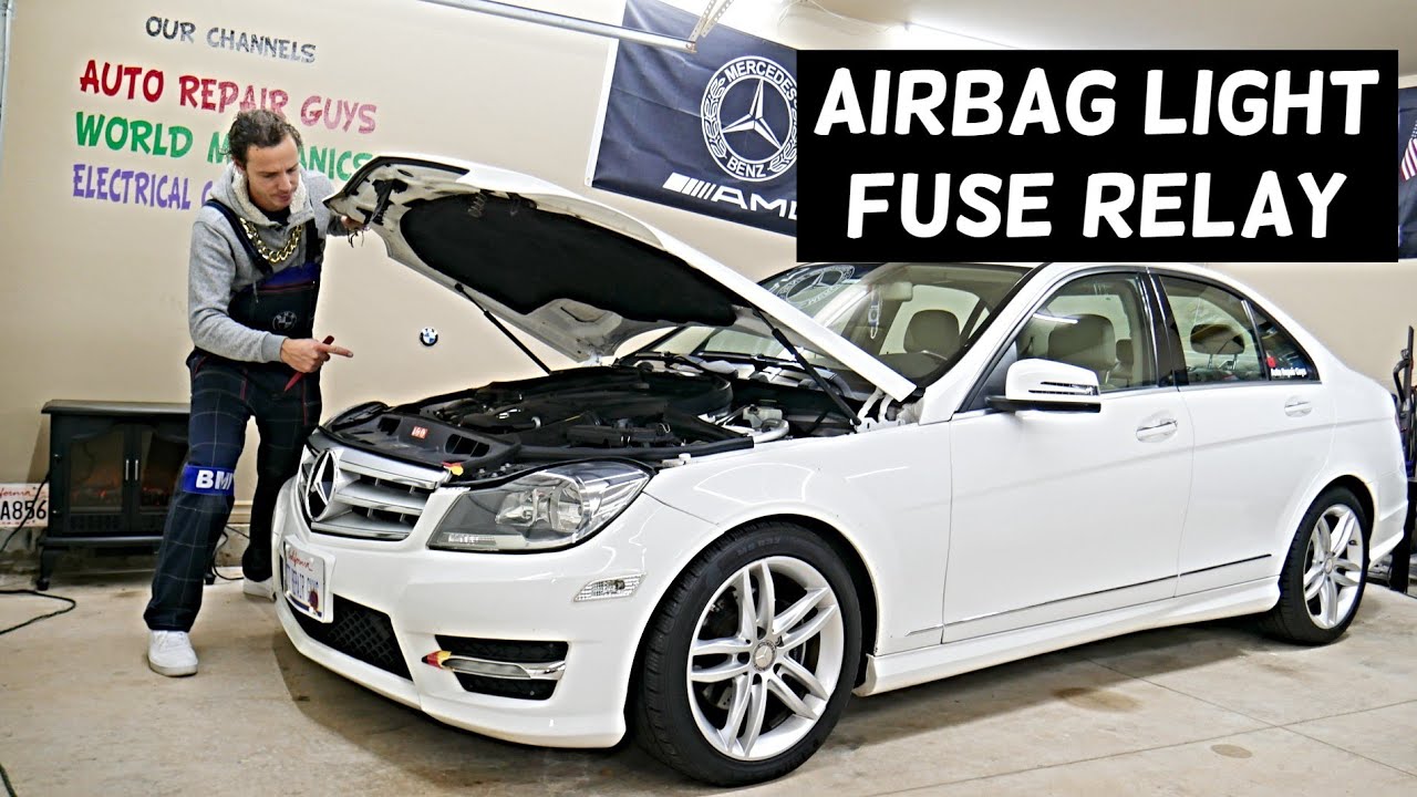 MERCEDES W204 Airbag Light Fuse Relay Location Replacement C250 C300 ...
