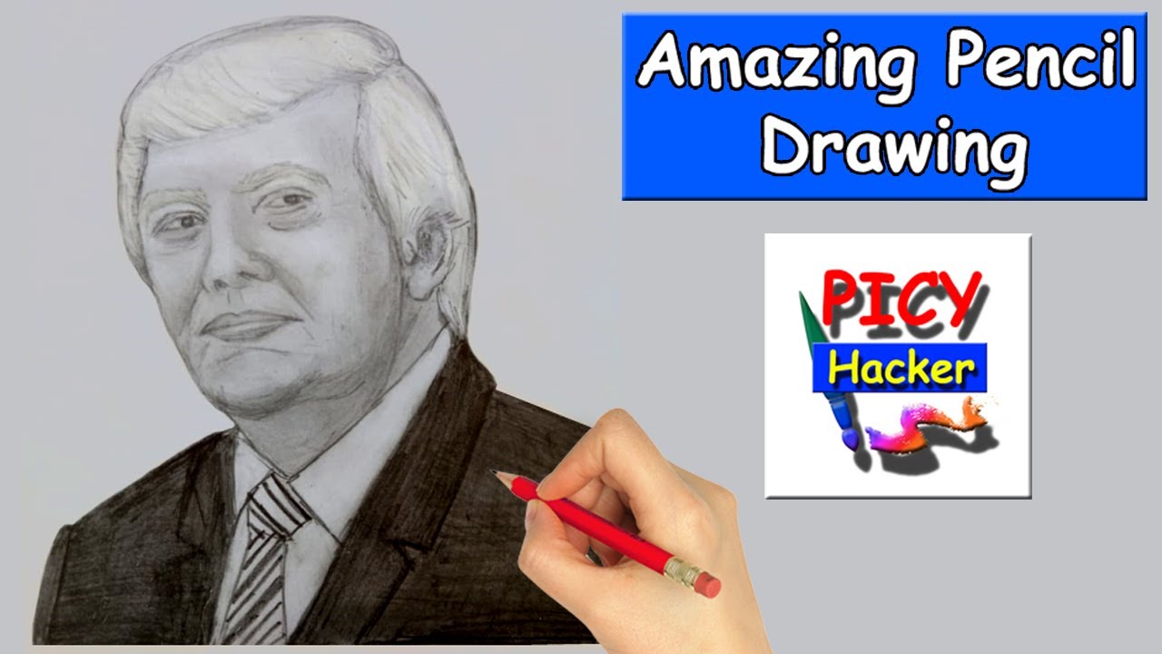Pencil Drawing Of Donald Trump Step By Step || How to Draw realistic ...