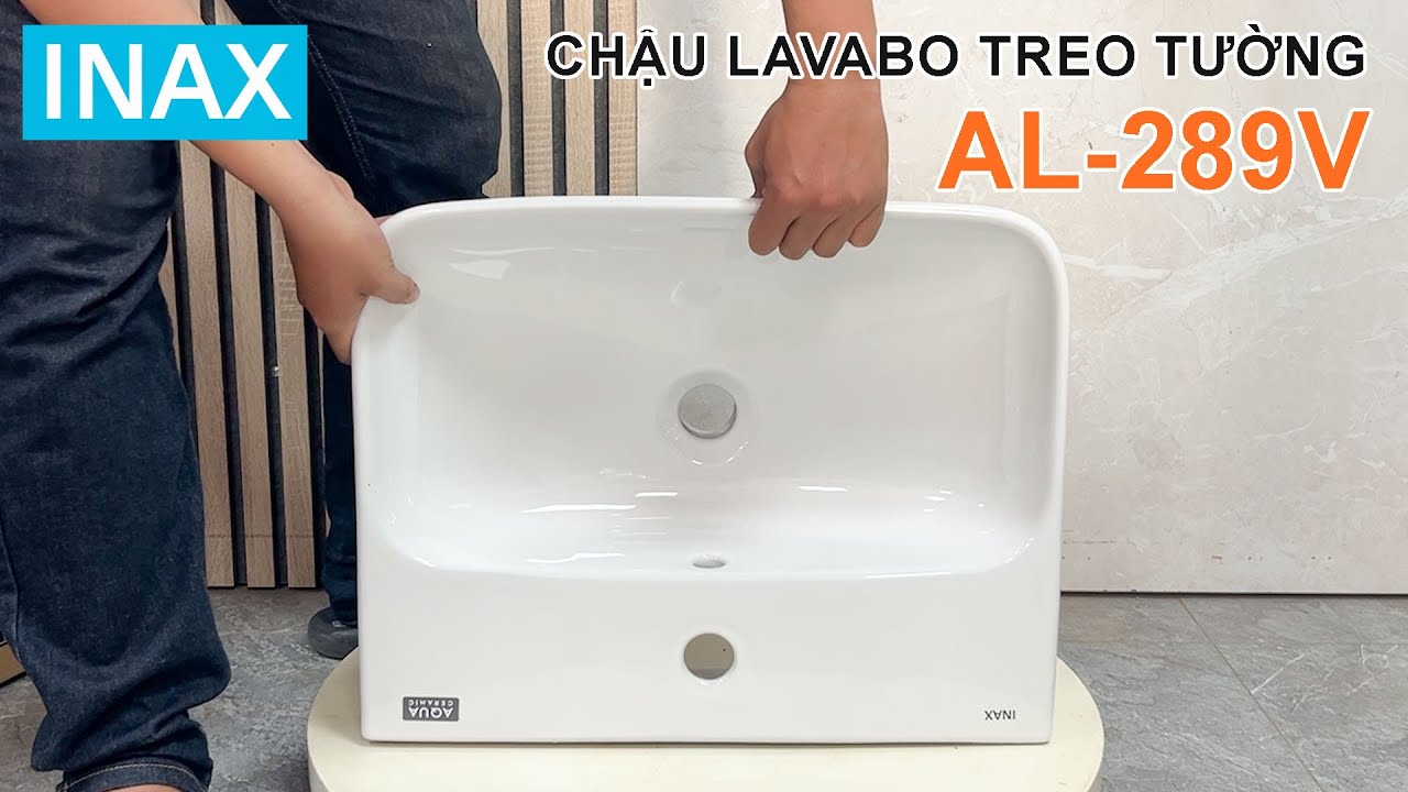INAX AL-289V - Mở hộp Chậu rửa mặt lavabo treo tường phủ Aqua Ceramic ...