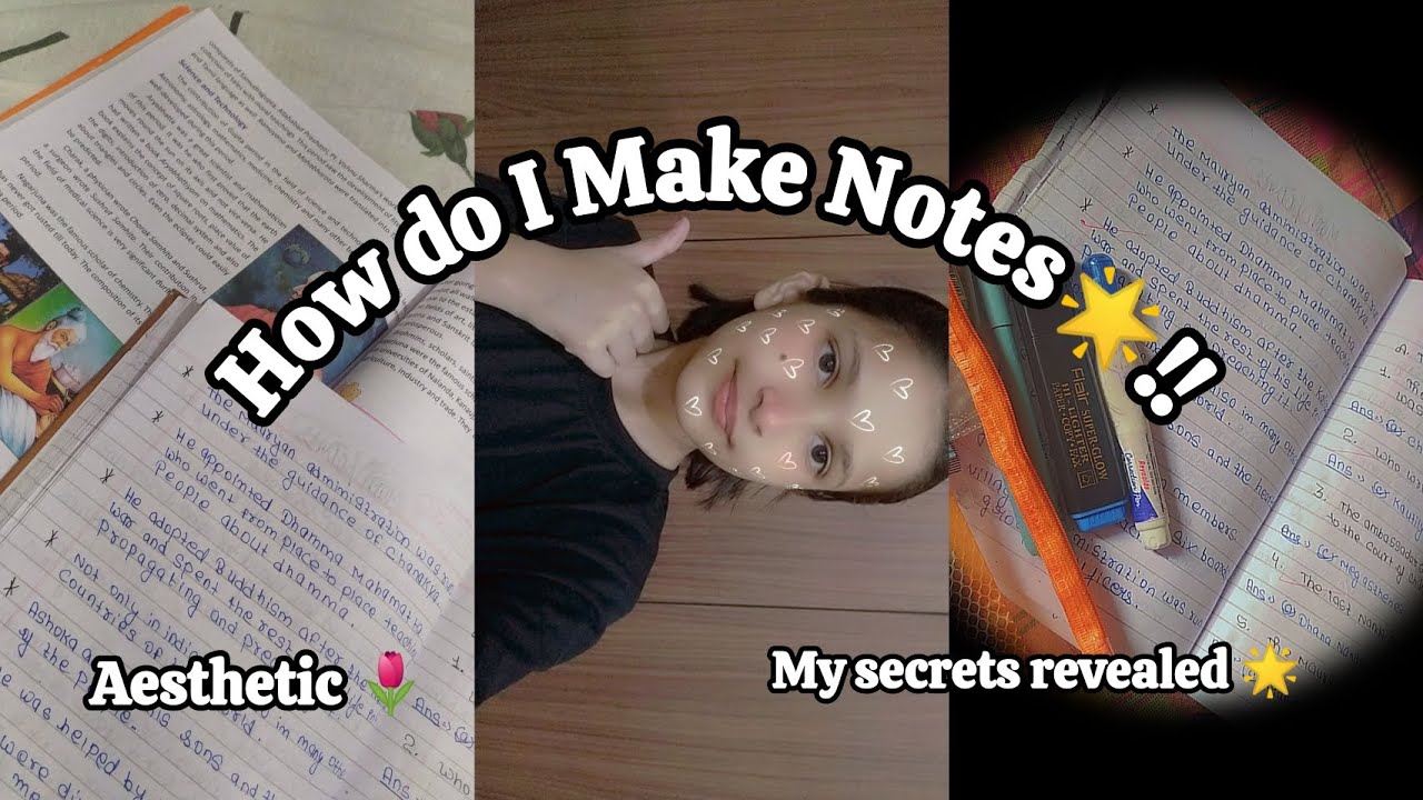How do I Make Notes🌷 || As a cbse 6th grader 🌟| Revealing my Notes 🎧 ...