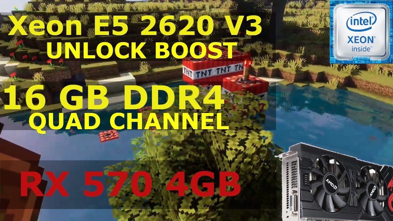 Minecraft Java + Shaders - E5 2620 v3 + RX 570 4G - YouTube