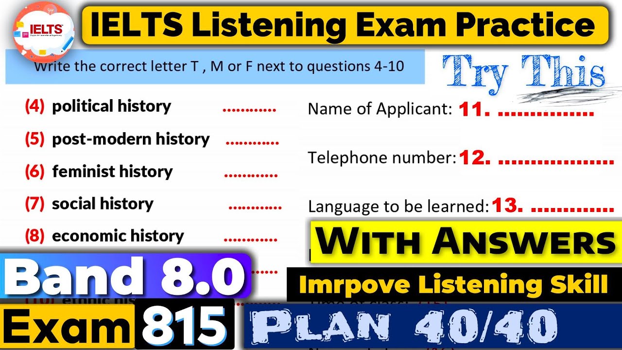 IELTS Listening Practice Test 2023 with Answers [Real Exam - 815 ...