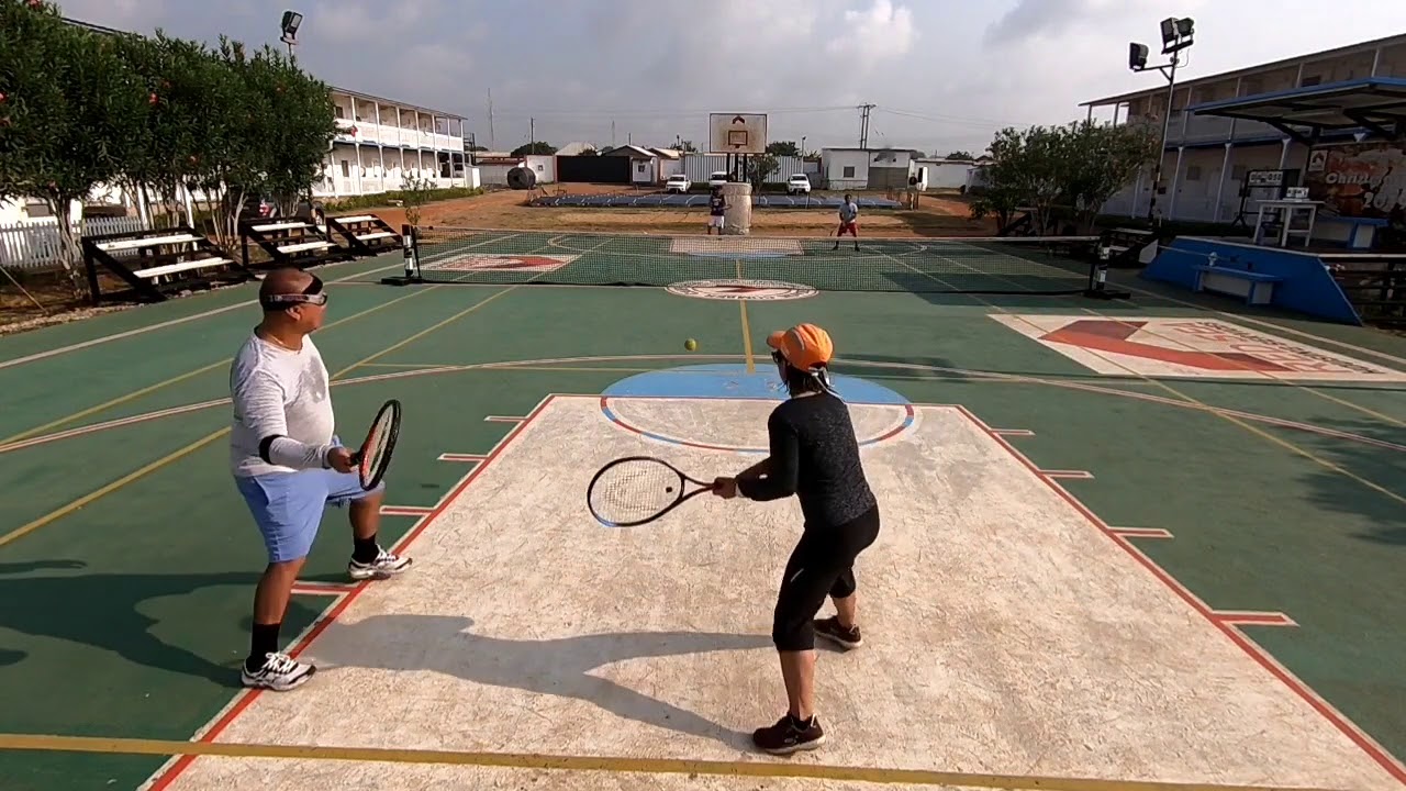 Less than Begginer Doubles Tennis Match (lockdown fun game at the camp😁 ...