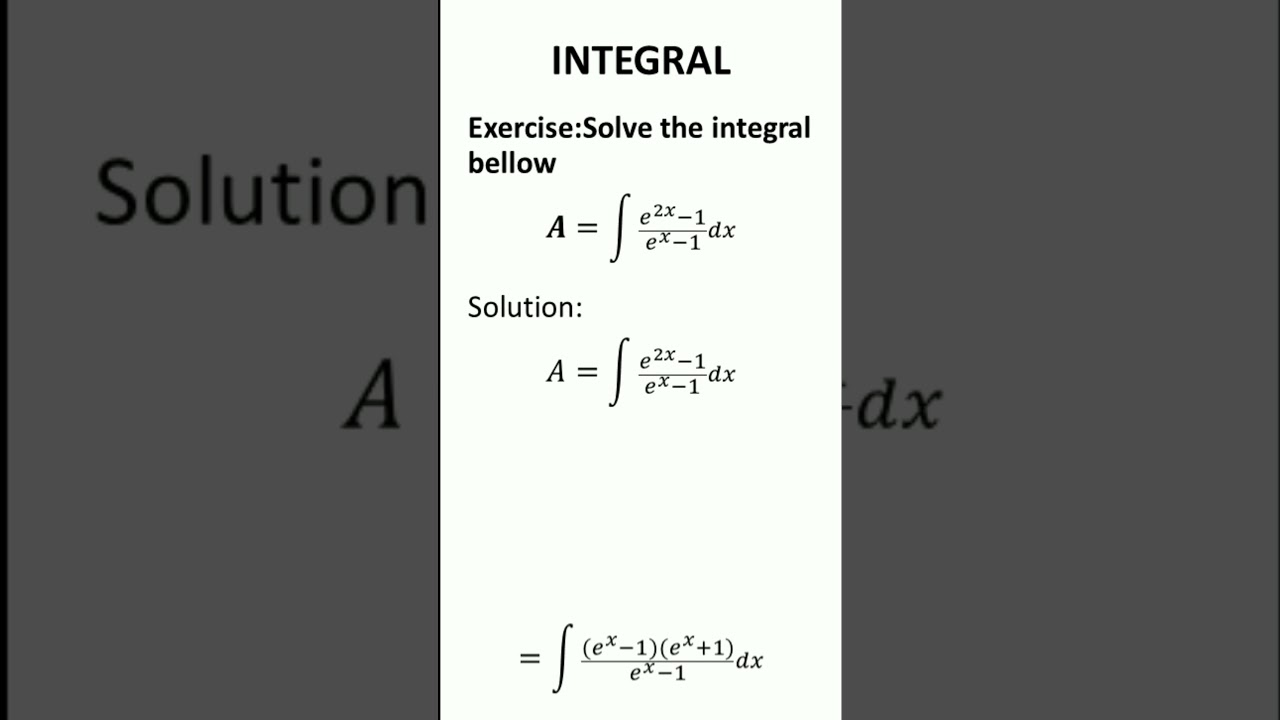 How to solve the infinite integral - YouTube