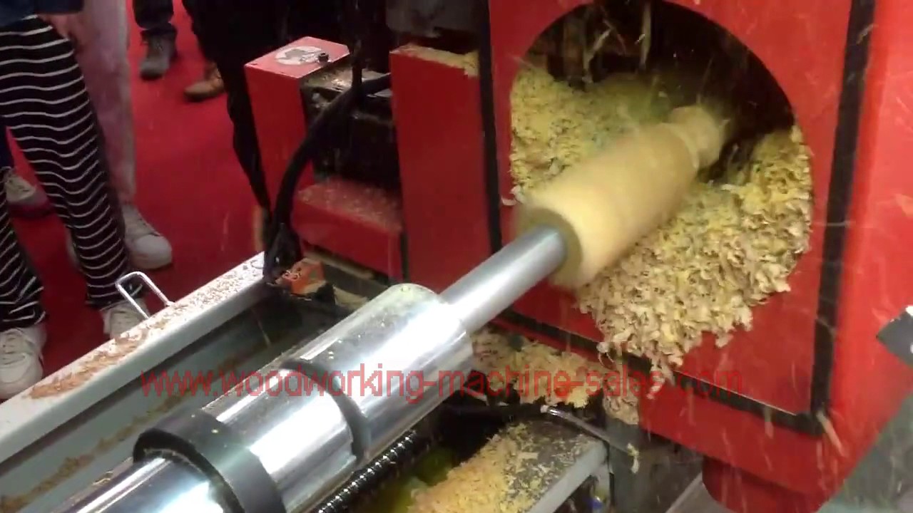 Full automatic Auto feeding cnc wood turning lathe - YouTube