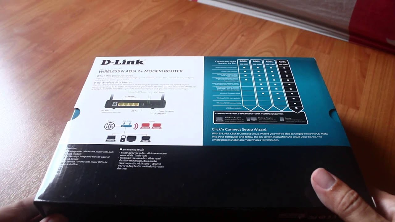 D-Link WIRELESS N ADSL2+ MODEM ROUTER DSL-2750 - YouTube