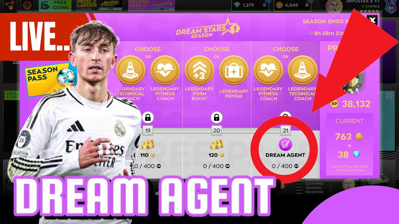 DLS 25 Live | Let's Complete The SEASON PASS for DREAM STARS Agent ...