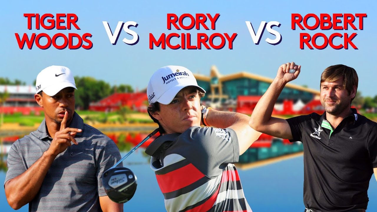 Tiger Woods vs Rory McIlroy vs Robert Rock | 2012 Abu Dhabi HSBC Golf ...