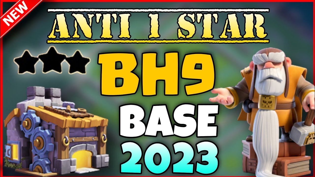 NEW BEST BUILDER HALL 9 BASE 2023 WITH LINK | ANTI 1 STAR BH9 BASE ...