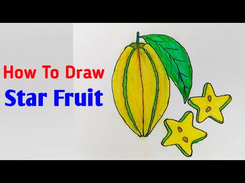 How To Draw Star Fruit Easy | Star Fruit Drawing Easy | Star Fruit ...