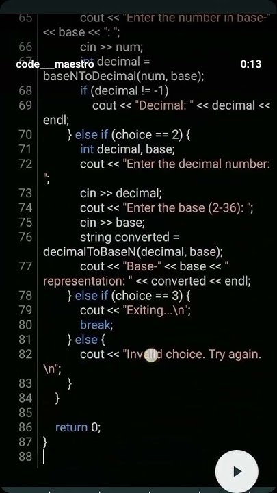 Base-N Number System by c++ #coding #education #development #programming #goviral #shortviral ...