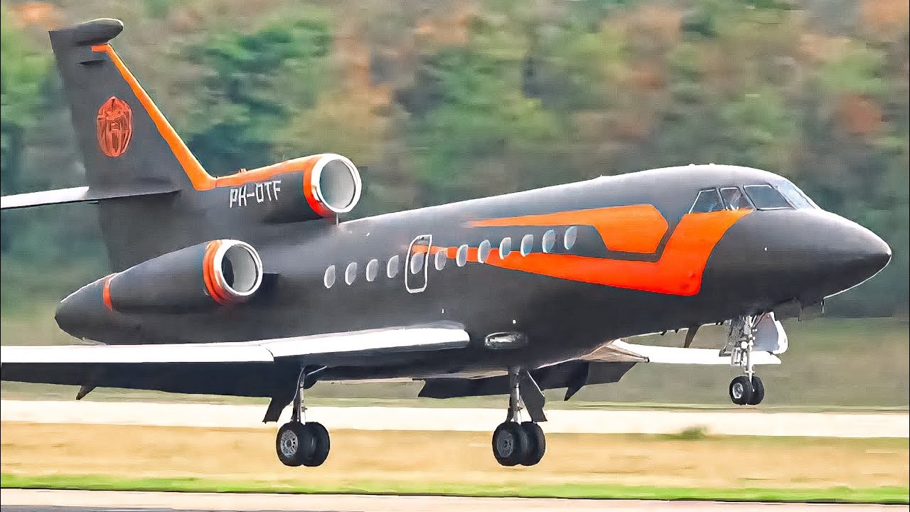 Max Verstappen's Private Jet Dassault Falcon 900EX | PH-DTF | Test ...