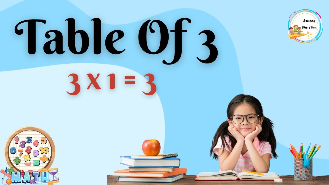 🧮3x1=3 | Table of 3 | 3 ka pahada | Table of 2 to 20 | Multiplication ...